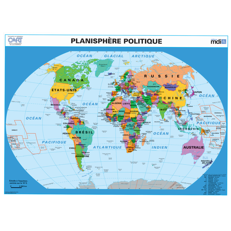 Carte murale Planisphère Relief - Planisphère politique et Planisphère ...