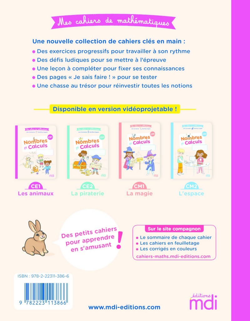 Mes cahiers de mathématiques - Nombres et calculs CE1 | Éditions MDI