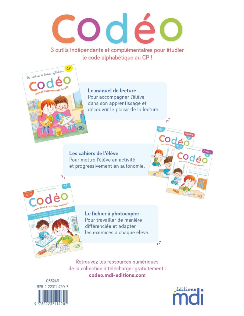 Codéo - Manuel d'apprentissage du code CP | Éditions MDI